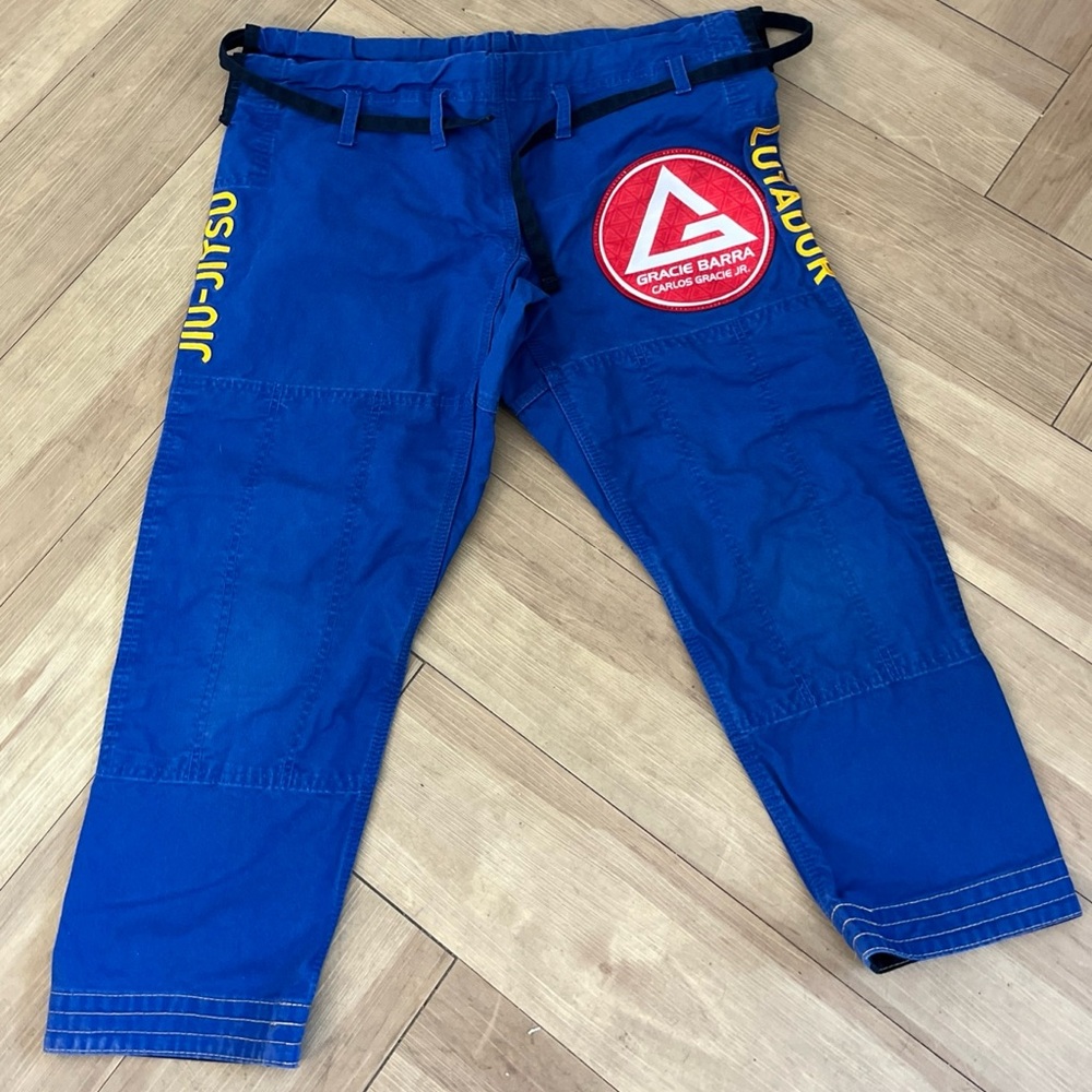 Gracie Barra Blue Jiu Jitsu Lutador Pants - Size Ao - Gem